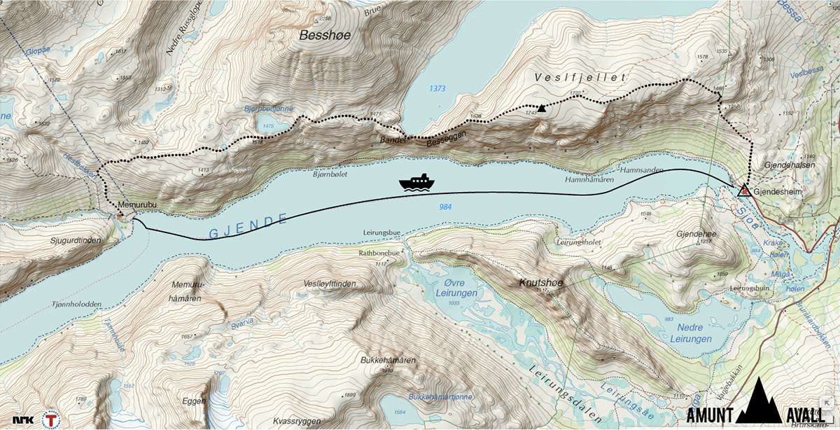 amunt i avall: BESSEGGEN (1743m)