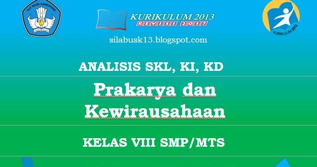 Analisis SKL, KI, KD Prakarya dan Kewriausahaan Kelas VIII SMP Kurikulum 2013 Revisi 2017 ...