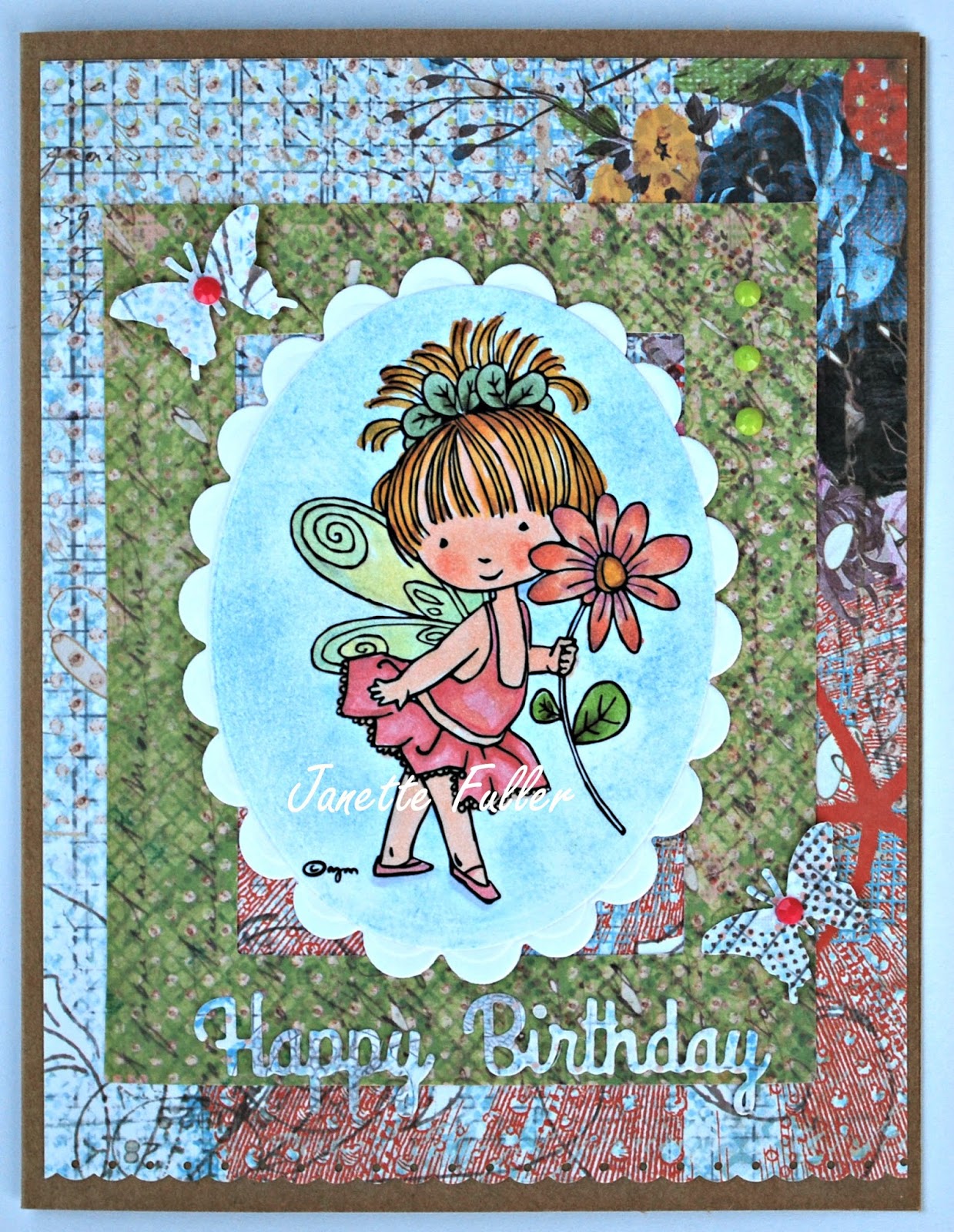Janette Fuller: Handmade Fairy Lydia Birthday Card