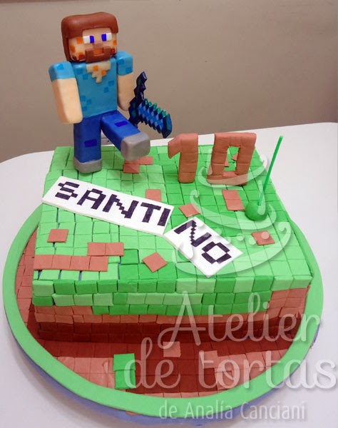 Atelier De Tortas: torta de minecraft