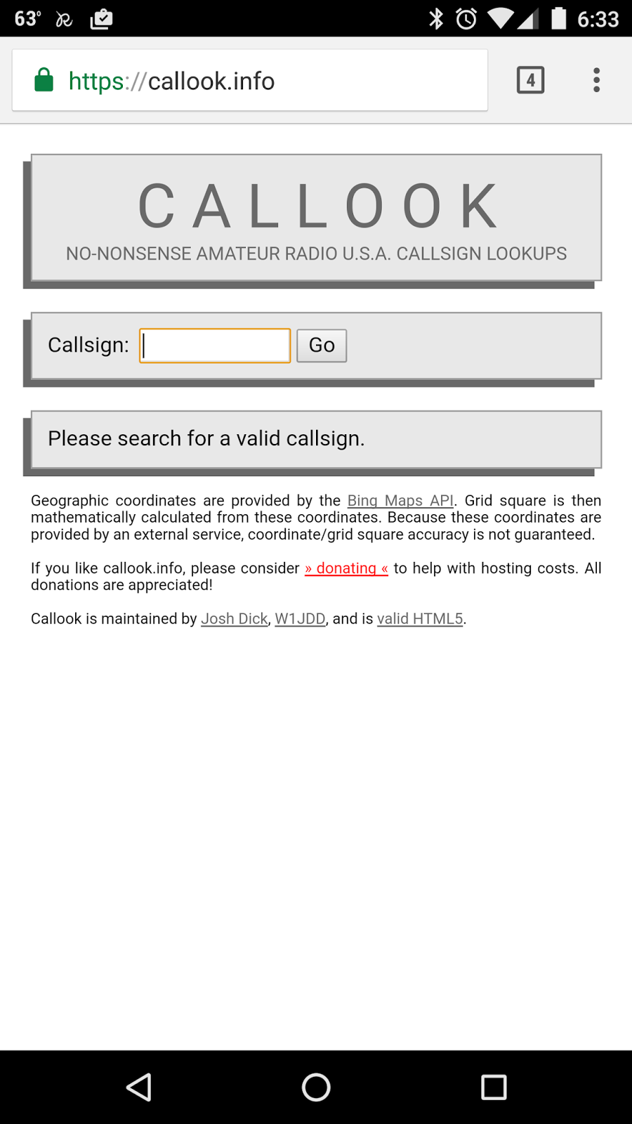 Ham Radio - QRP: Callsign lookup when portable