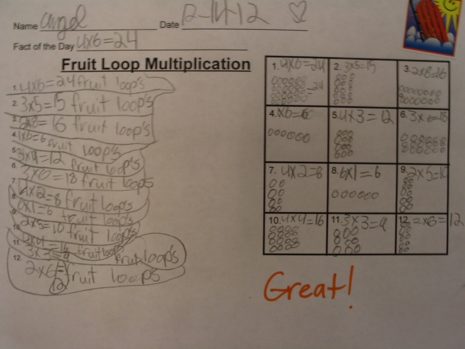 Mrs. Seiber's Class: Fruit Loop Multiplication