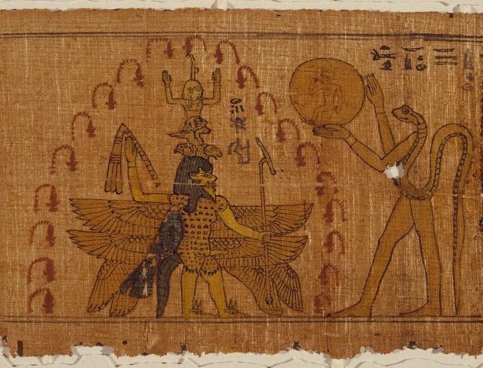 Amun-Ra Egyptology Blog: Museum Pieces - Papyrus with a winged deity