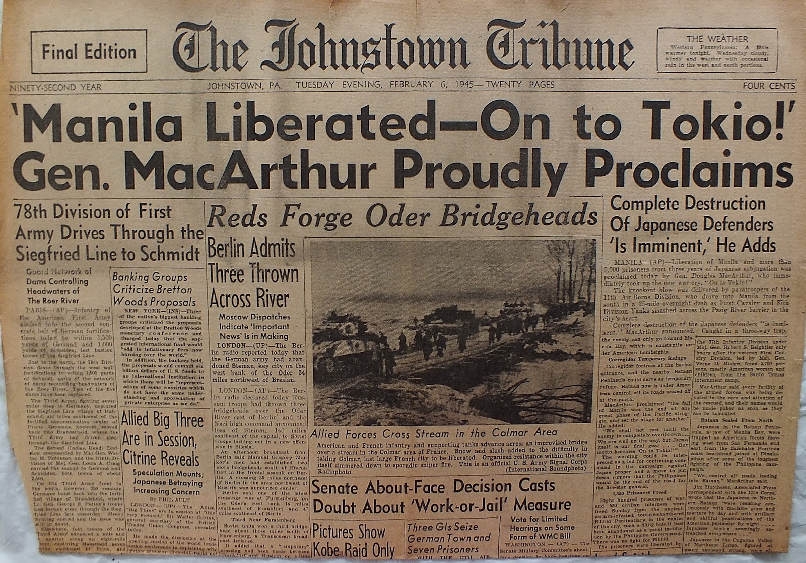 Vintage Johnstown: February 6, 1945: 'Manila Liberated-On to Tokio ...