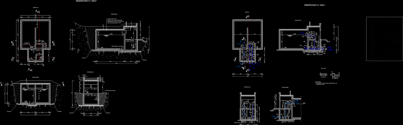 Reservoir 100 m3 in autocad drawing - free download - Civil engineering ...