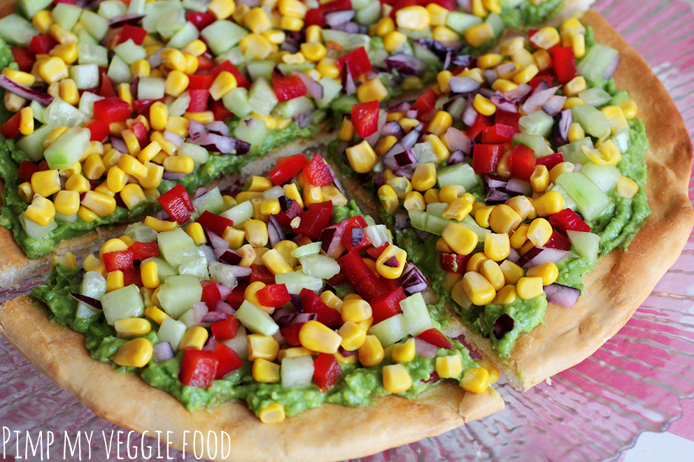 Pizza froide au guacamole et légumes - Pimp my Veggie Food