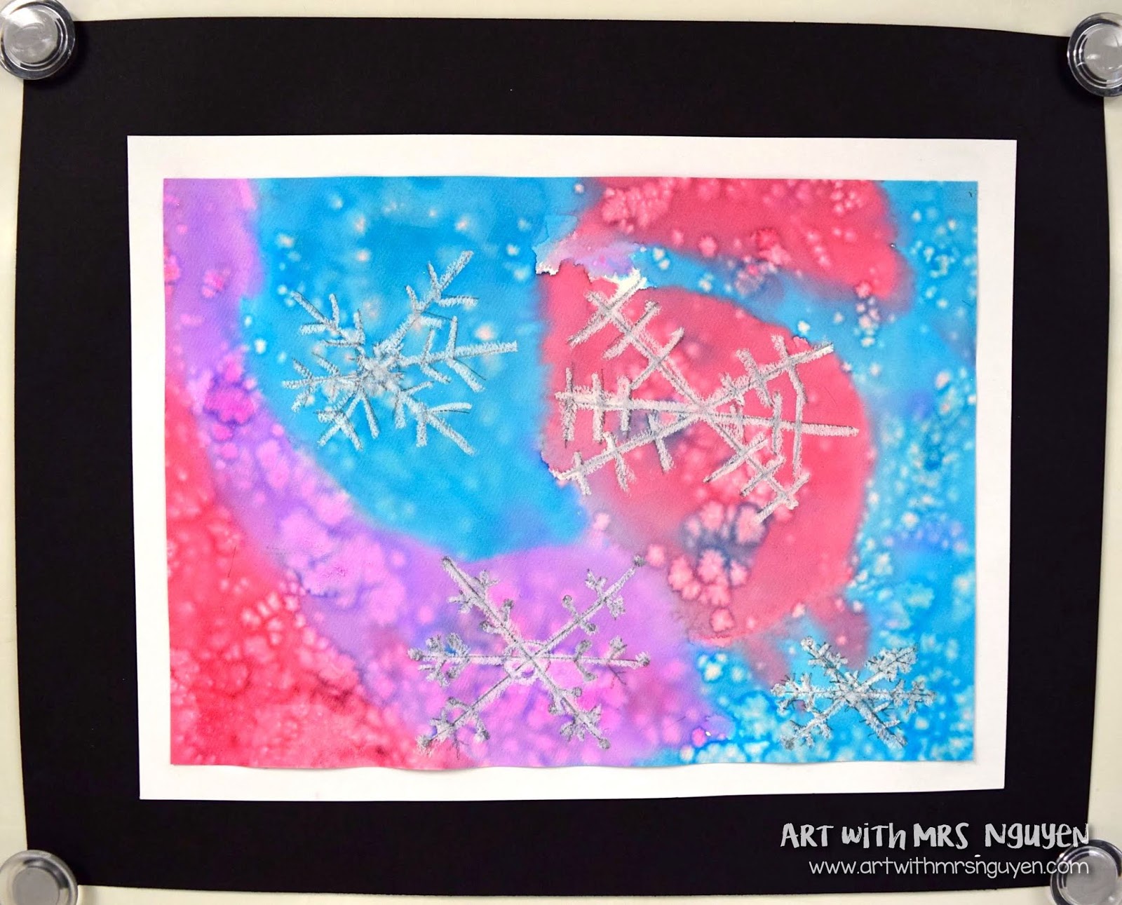 Watercolor Snowflake Paintings (3rd) | Art with Mrs. Nguyen