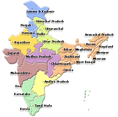 Indian States and Union Territories Maps | Indian States and Union ...