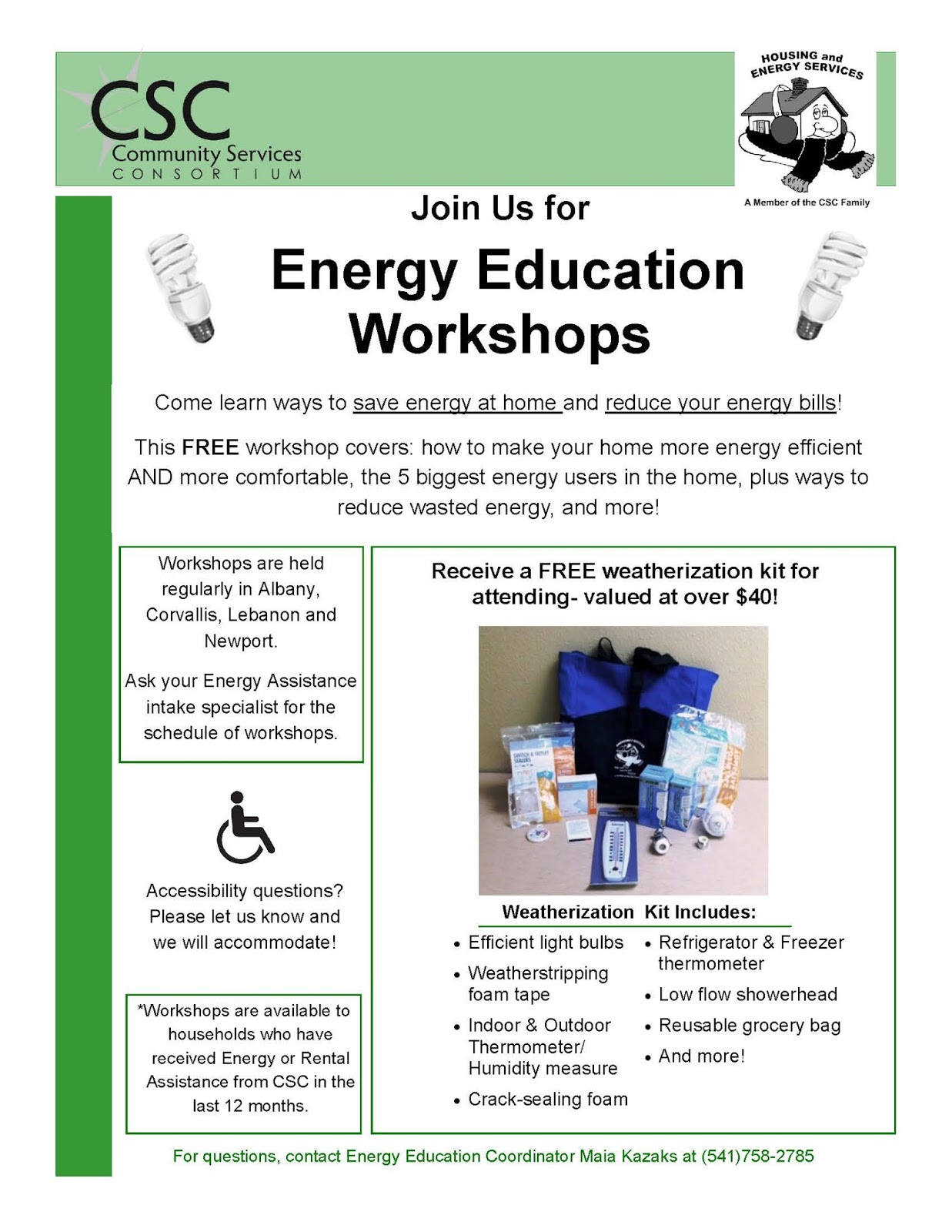 Community Services Consortium News: FREE Education Workshops