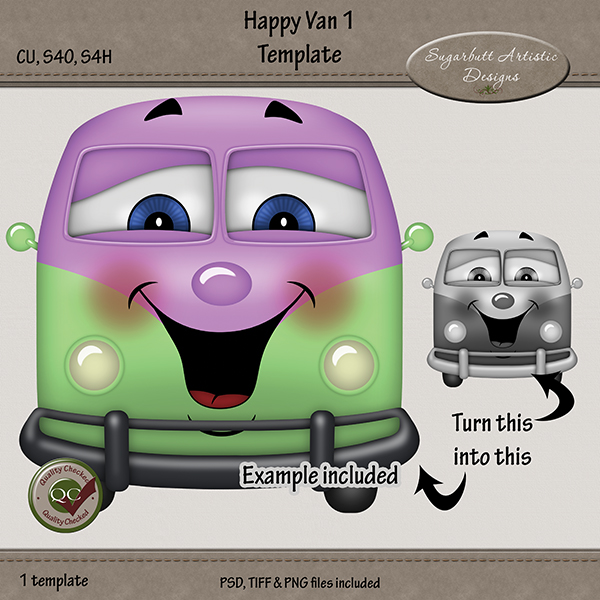 Sugarbutt Artistic Designs: Happy Van Template now in store