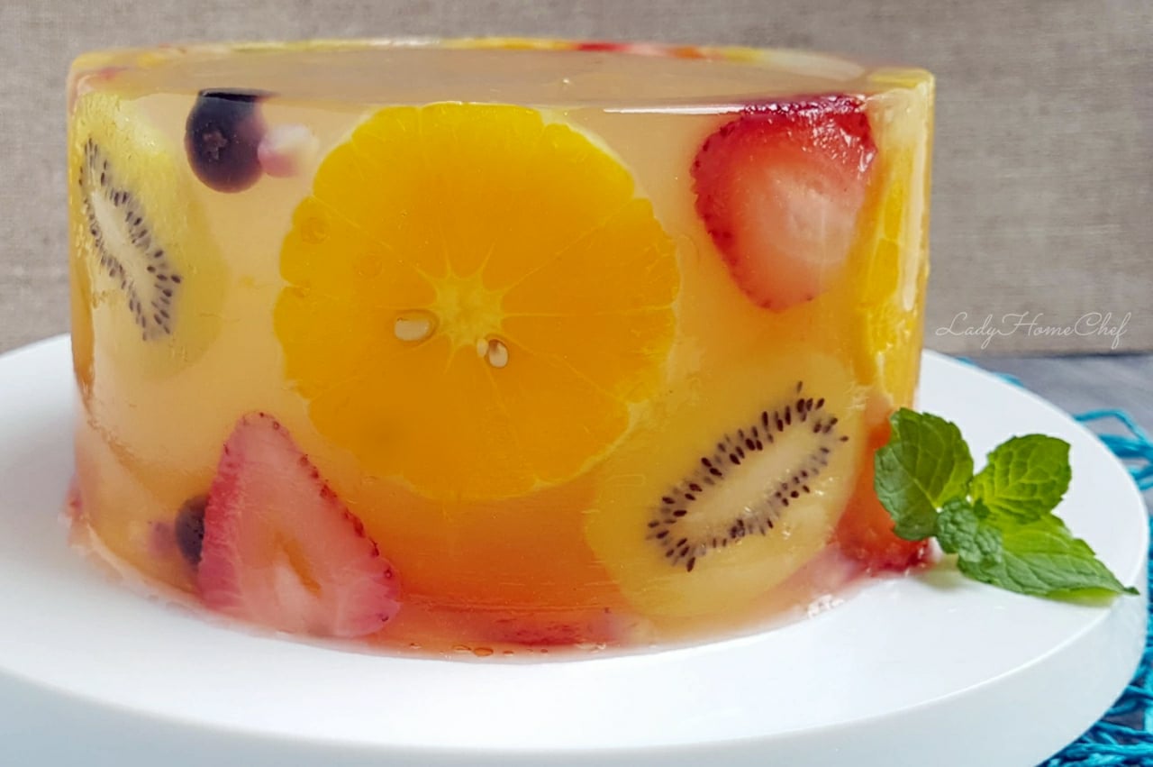LadyHomeChef: Konyakku Fruits Cake