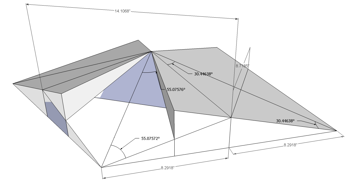 Roof Framing Geometry: Golden Rhombus Parallelogram Roof #4