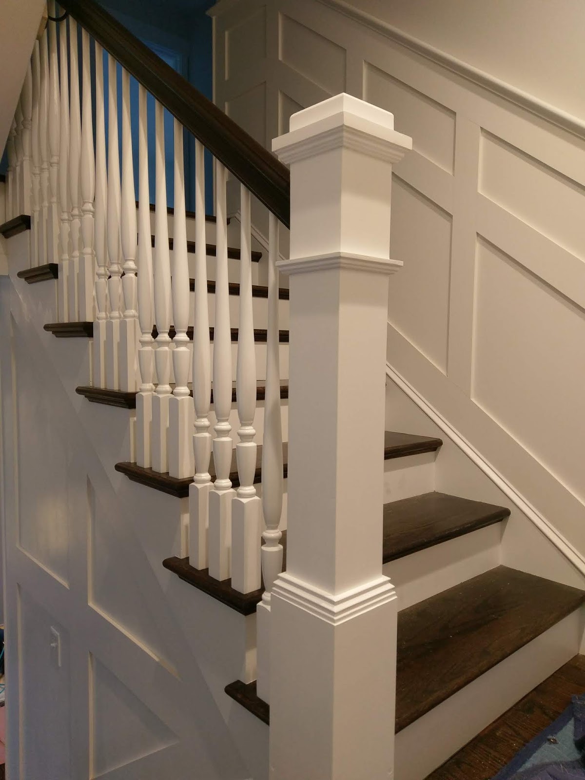 Wood Stairs and Rails and Iron Balusters