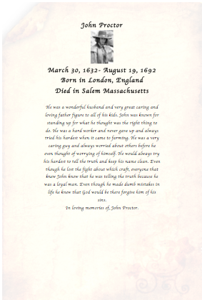 Oscar Martinez EnglishIII: Eulogy- John Proctor