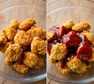 Baked Honey BBQ Popcorn Chicken - KING FOOD RECIPES