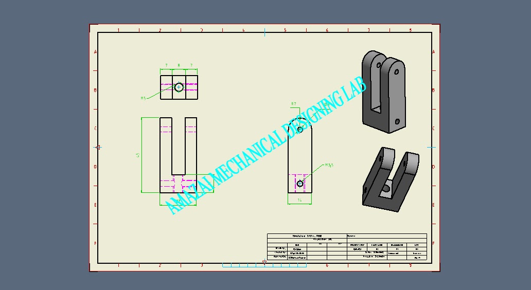 Mechanical Designing Engineering Lab: 2D & 3D drawings & 3D modeling ...
