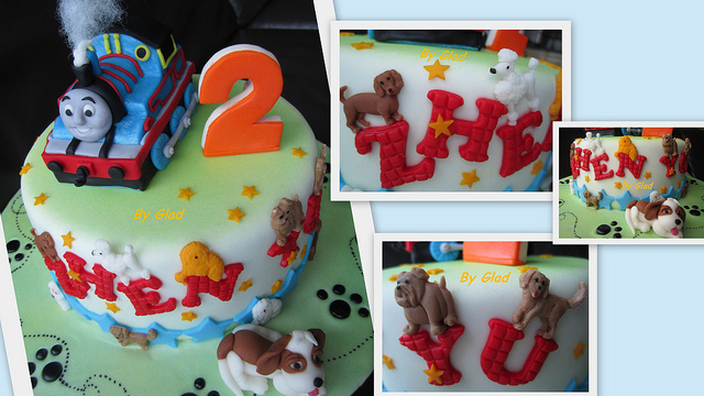 Glad's passion: Thomas Tank Engine with Dogs