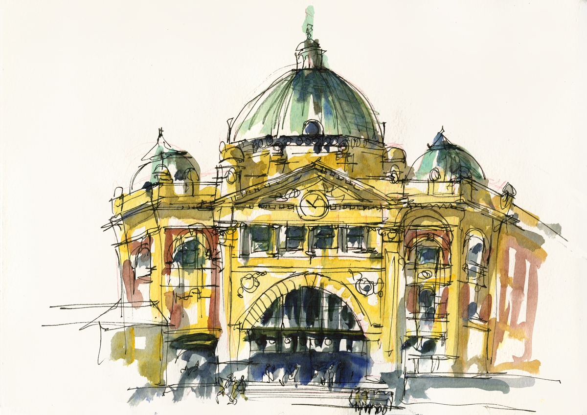 My Flinders St Station sketches - Liz Steel : Liz Steel