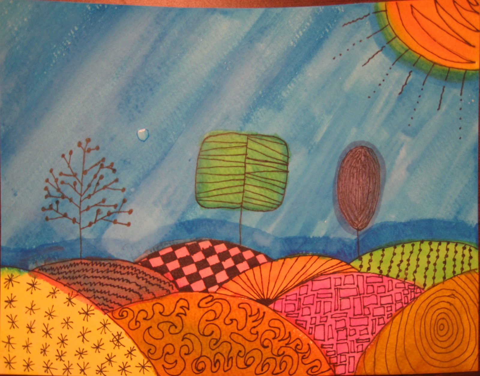 Angela Anderson Art Blog: Zentangle Pen & Ink Watercolor Paintings