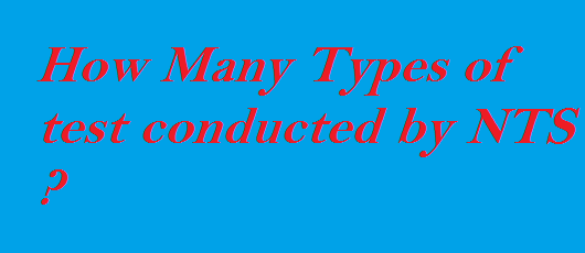 How Many Types of test conducted by NTS - Nts Test