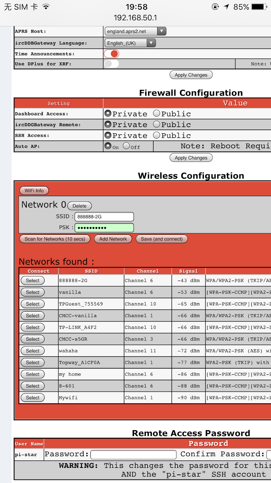 MMDVM REPEATER @BI7JTA: Connect to PI-STAR, setup your WiFi config