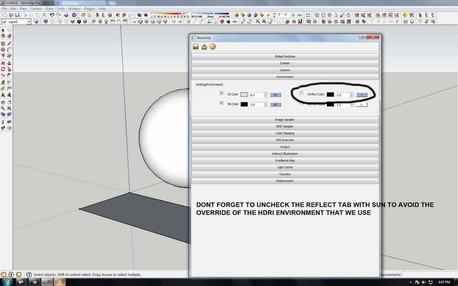 SKETCHUP TEXTURE: Tutorial in HDRI Environment with shadows in vray for ...