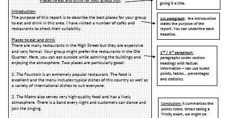 Trinity ISE I Resources: Writing a report