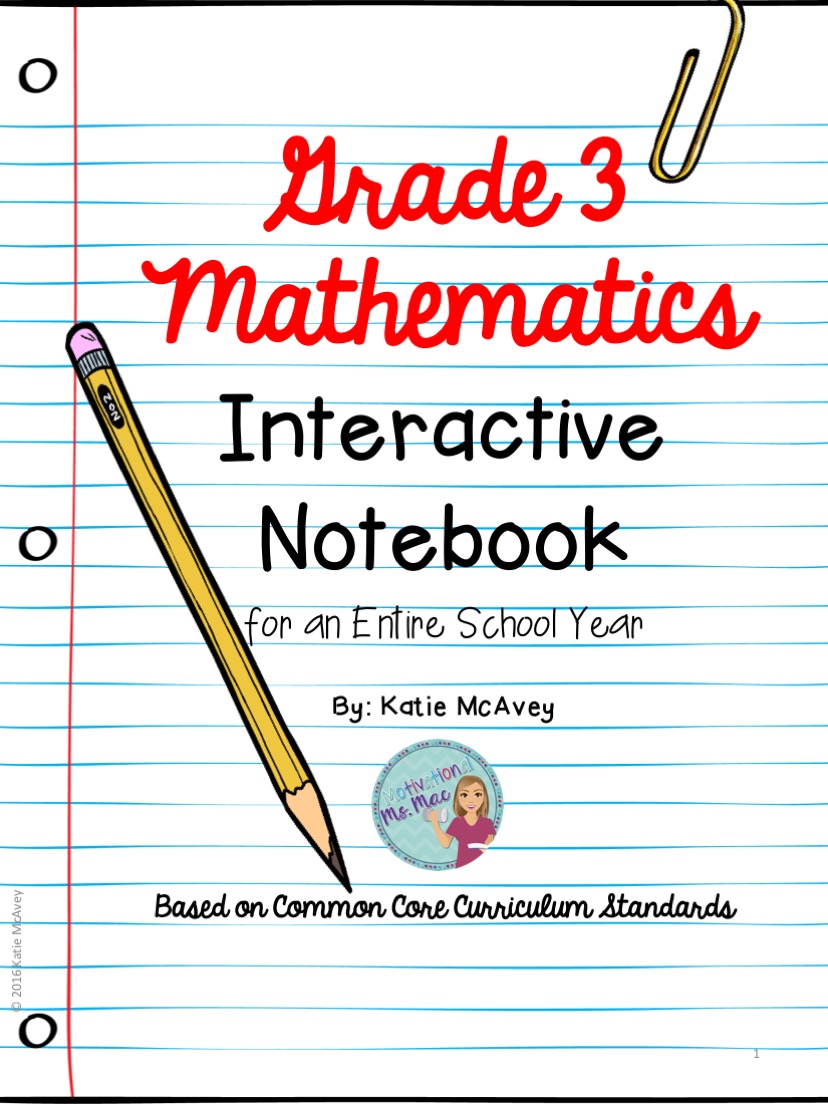 Motivational Ms. Mac : Grade 3 Math Interactive Notebook