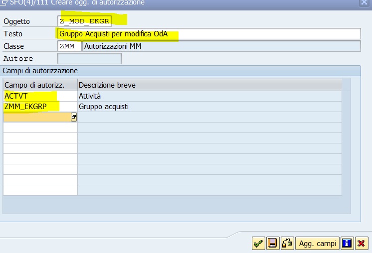 Informazioni utili e pratiche su SAP: ABAP: Creazione Oggetto Autorizzativo