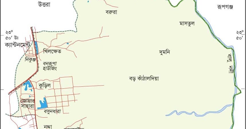 বাড্ডা থানা মানচিত্র, ঢাকা জেলা, বাংলাদেশ