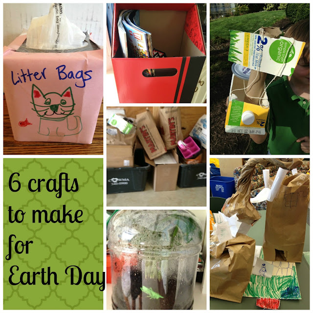 Making Crafts from recycled materials for Earth Day