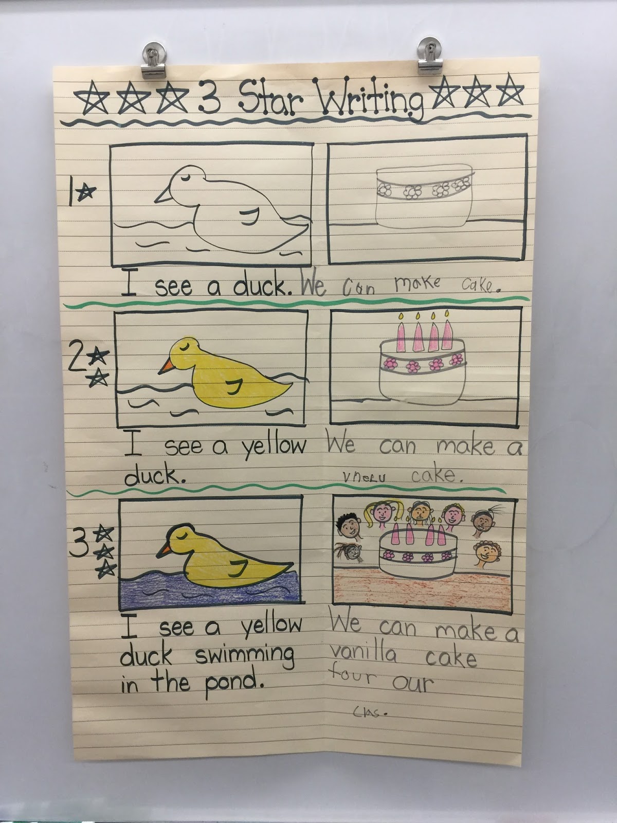 Kindergarten Bee Hive: 3 Star Writing Poster