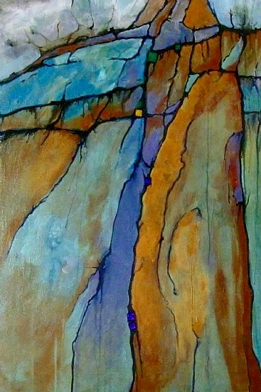 CAROL NELSON FINE ART BLOG: Geologic Abstract Mixed Media Painting "Ice ...