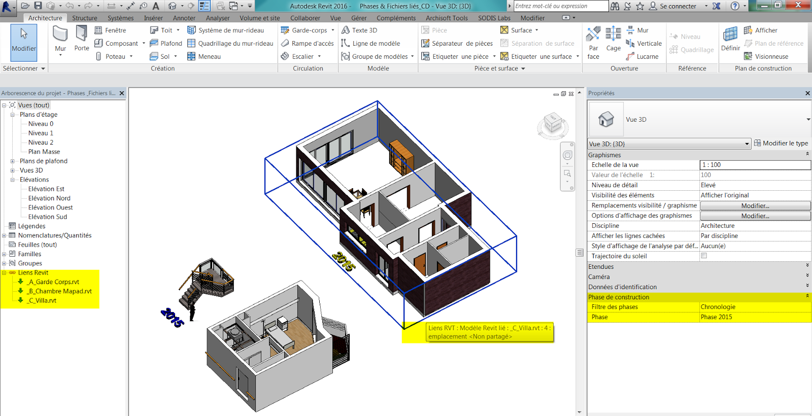 Revit-Mémo: Revit 2016_Phases et fichiers liés