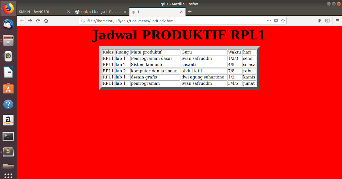 PEMBUATAN LAYOUT TABEL DENGAN HTML ~ My Inscription