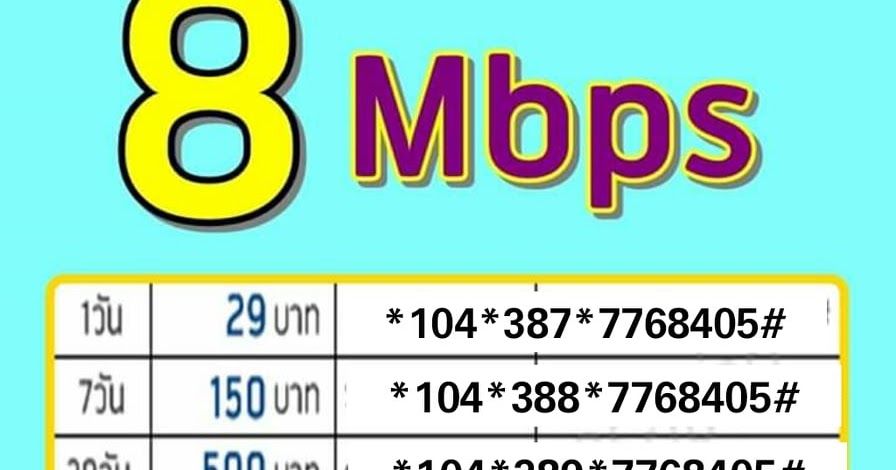 โปรเน็ต ดีแทค,แฮปปี้ : เน็ต ดีแทค 8 Mbps ไม่ลดสปีด รายวัน รายสัปดาห์ เดือน