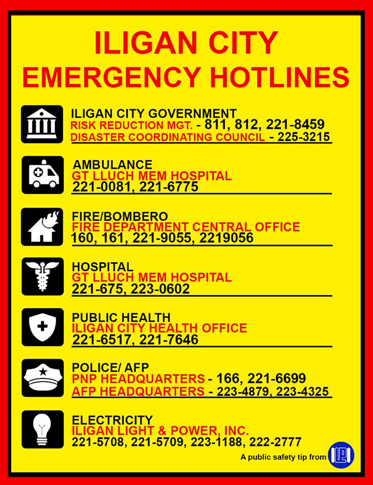 Iligan City Directory: Emergency Hotlines