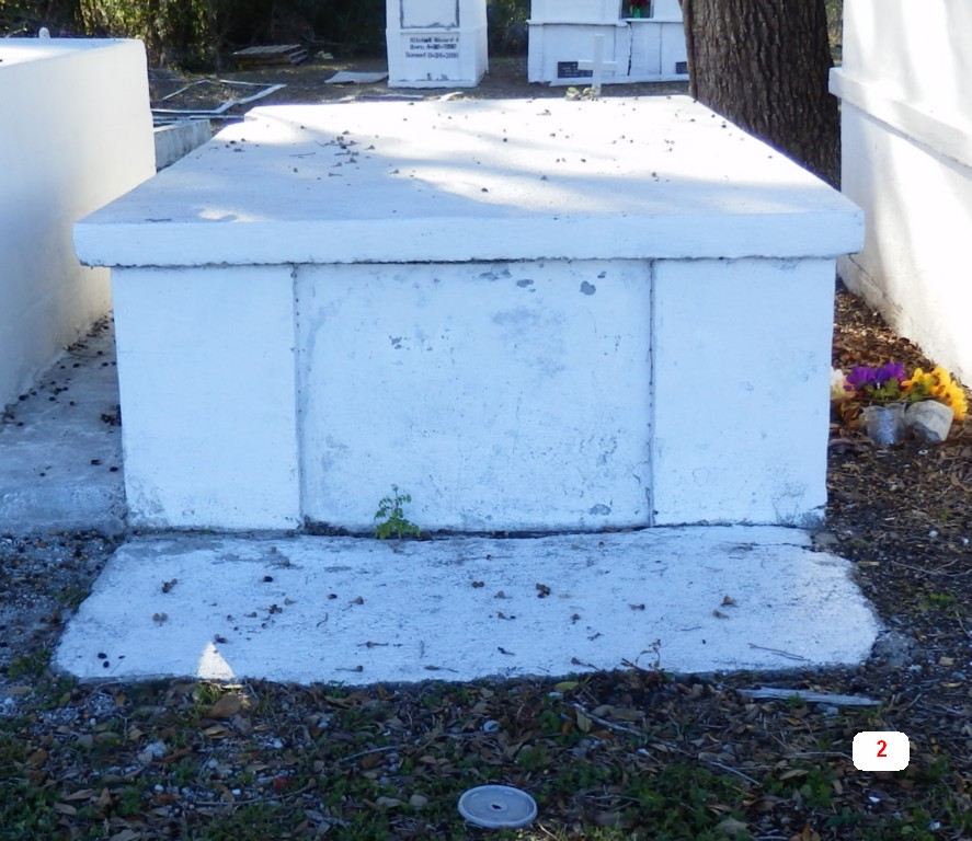 Dobard Family Cemetery: Front Row of Vaults