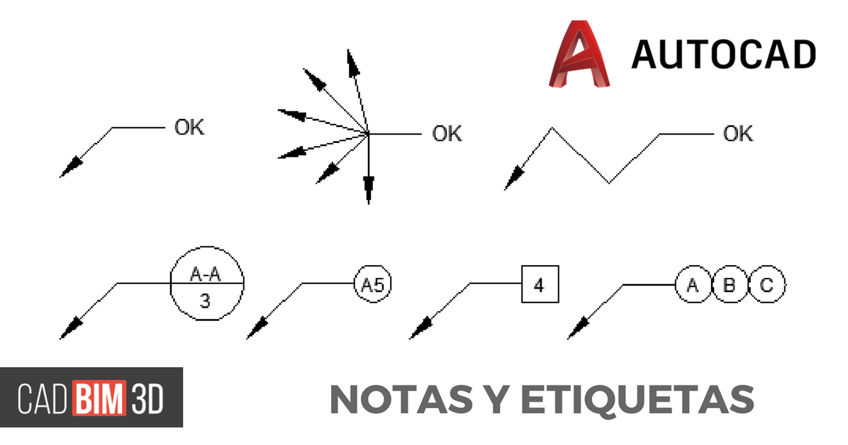 Notas y Etiquetas en AutoCAD - cadBIM3D