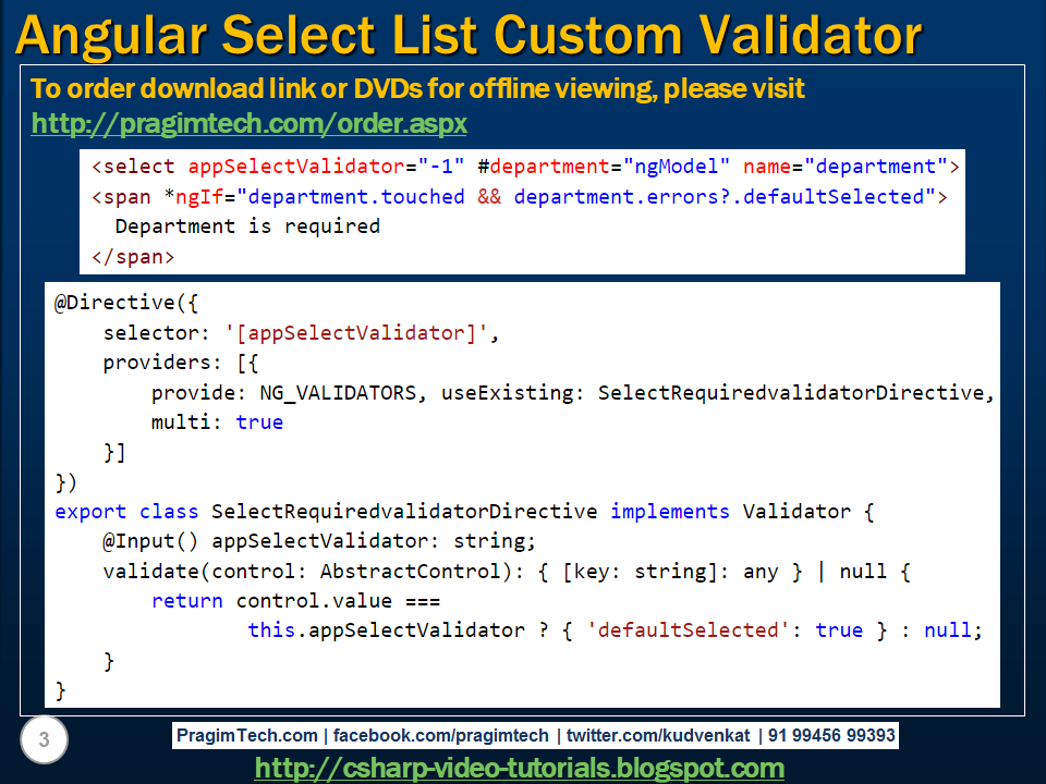 Sql server, .net and c# video tutorial: Angular select list required ... Sql server, .net and c# video tutorial: Angular select list required ...