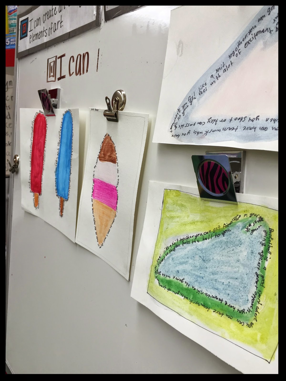 Organized Chaos: An Elementary School Art Room: 5th Grade Visual Poetry!