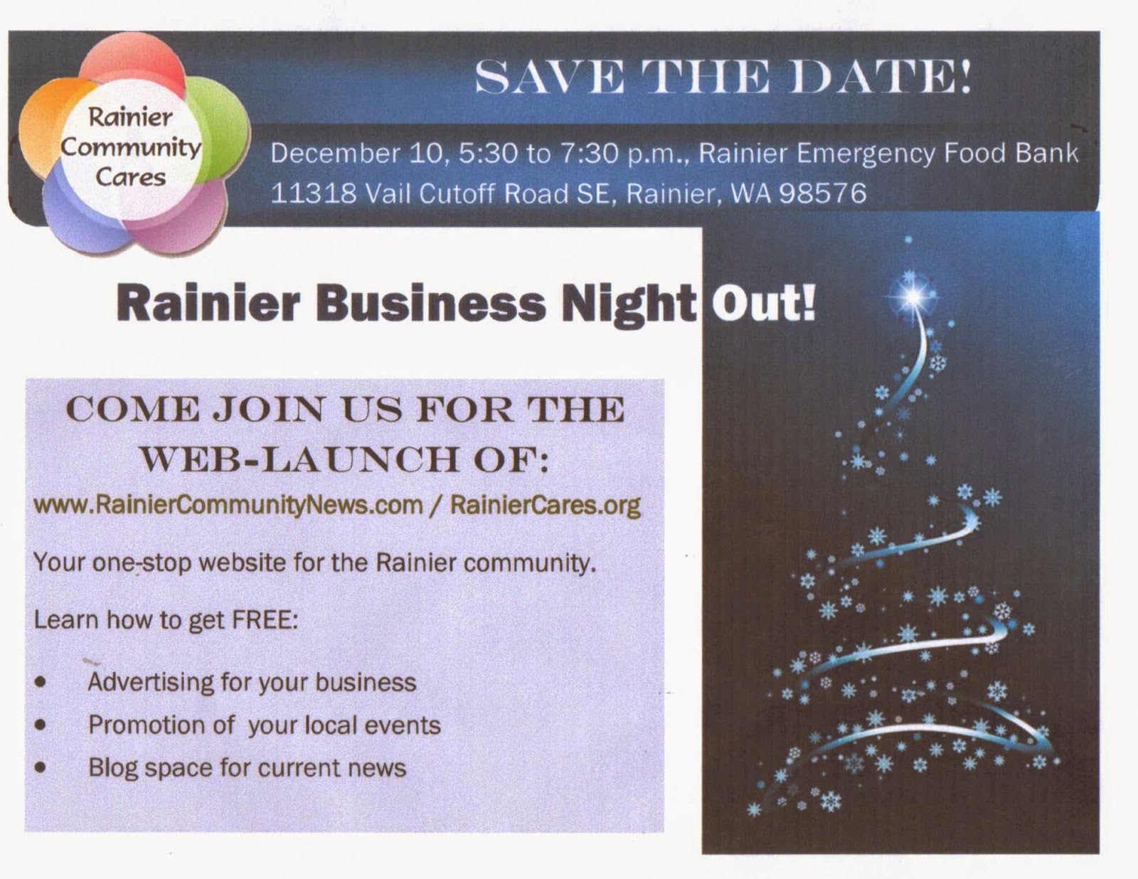 Rainier Lions Club: Rainier Cares Website Launch December 10, 2014