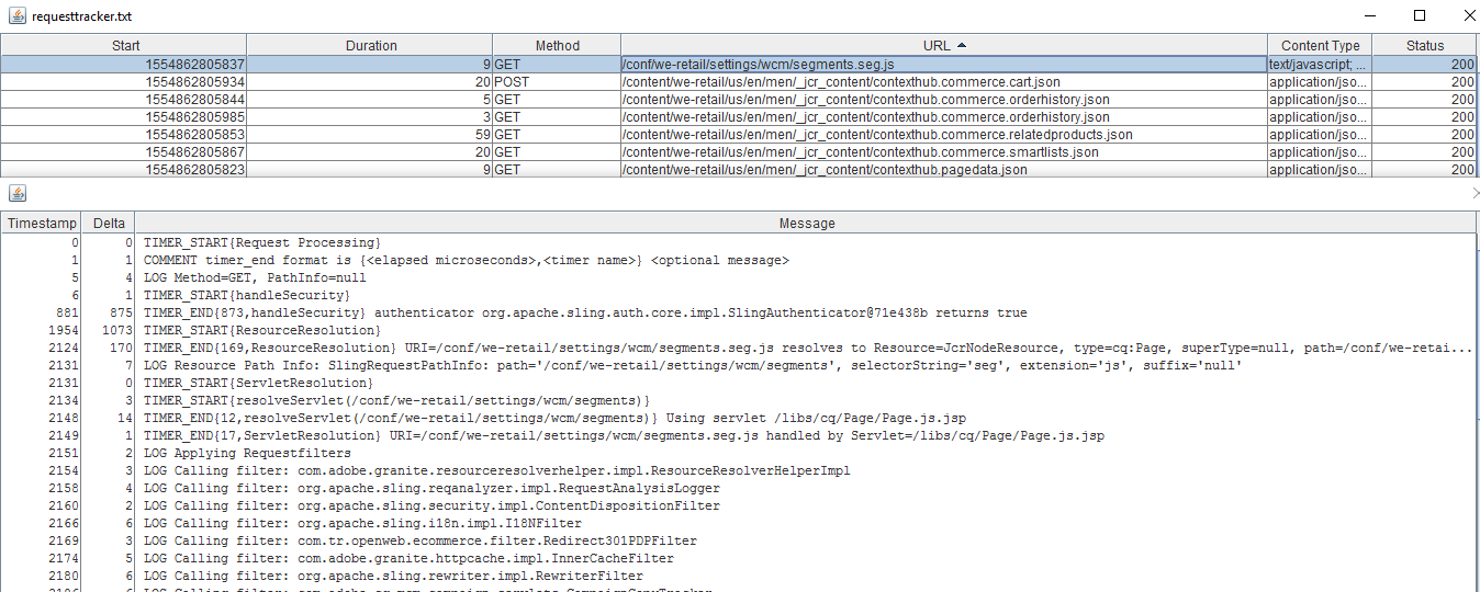 How to use the Request Processing Analyzer to analyze the recent ...