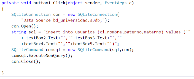 Base de datos SqLite con c#