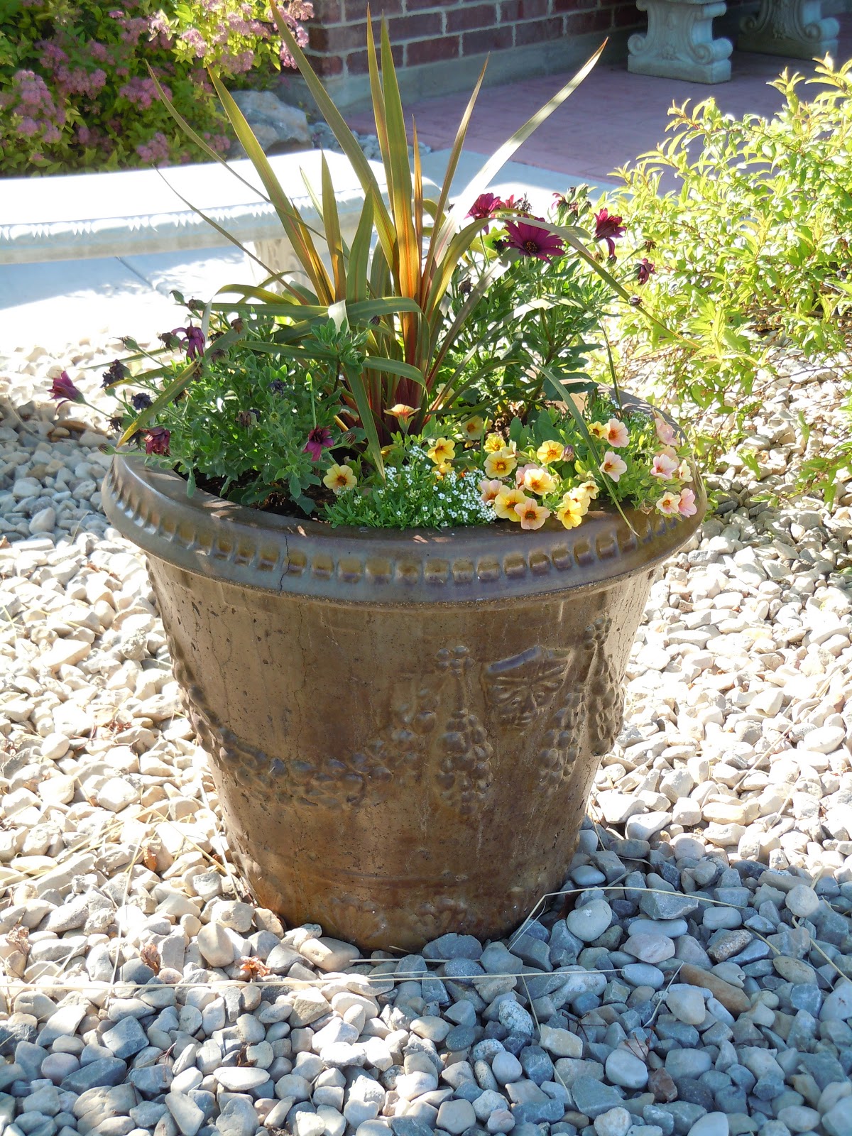 concrete yard decor: PLANTERS