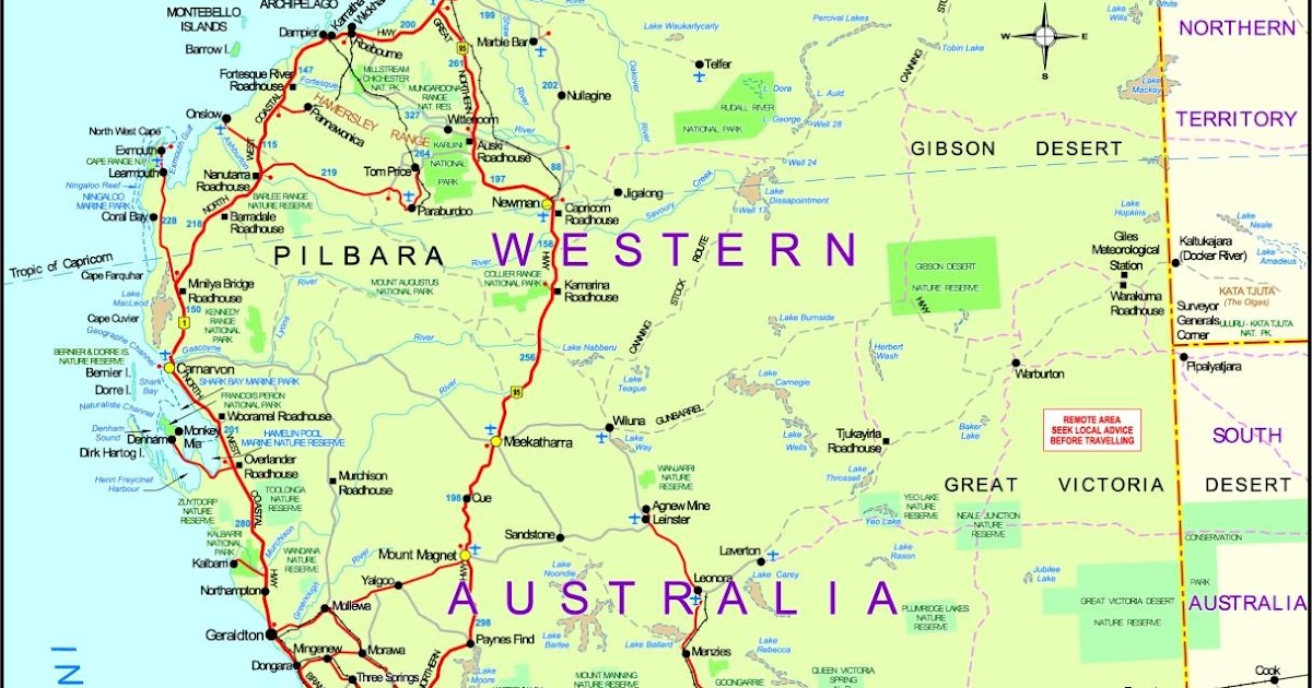 Map of western australia and northern territory : permyni