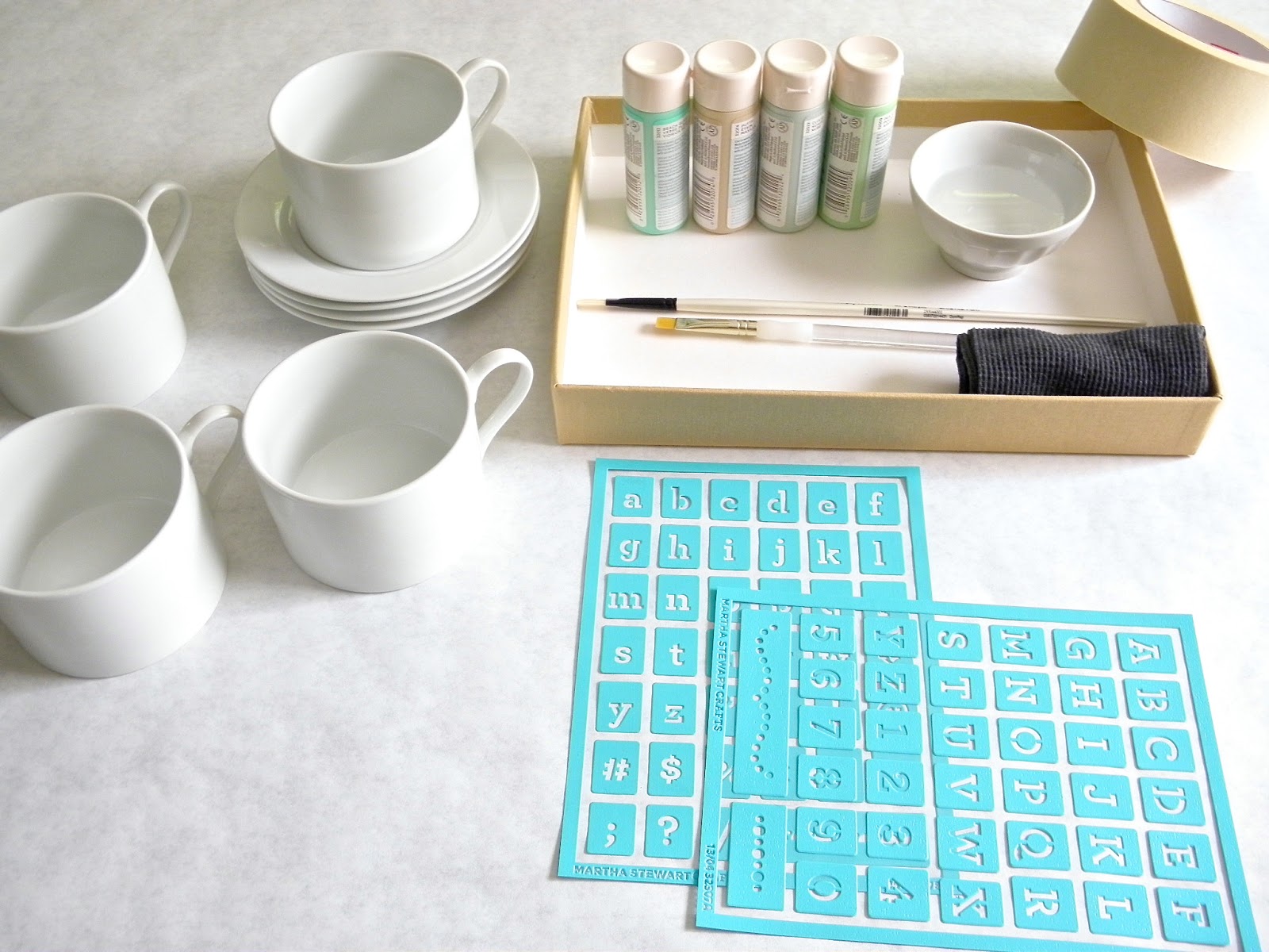 Stenciling Cups