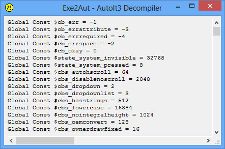 Các công cụ decode AutoIT - AutoIT Decomplier - Nothing