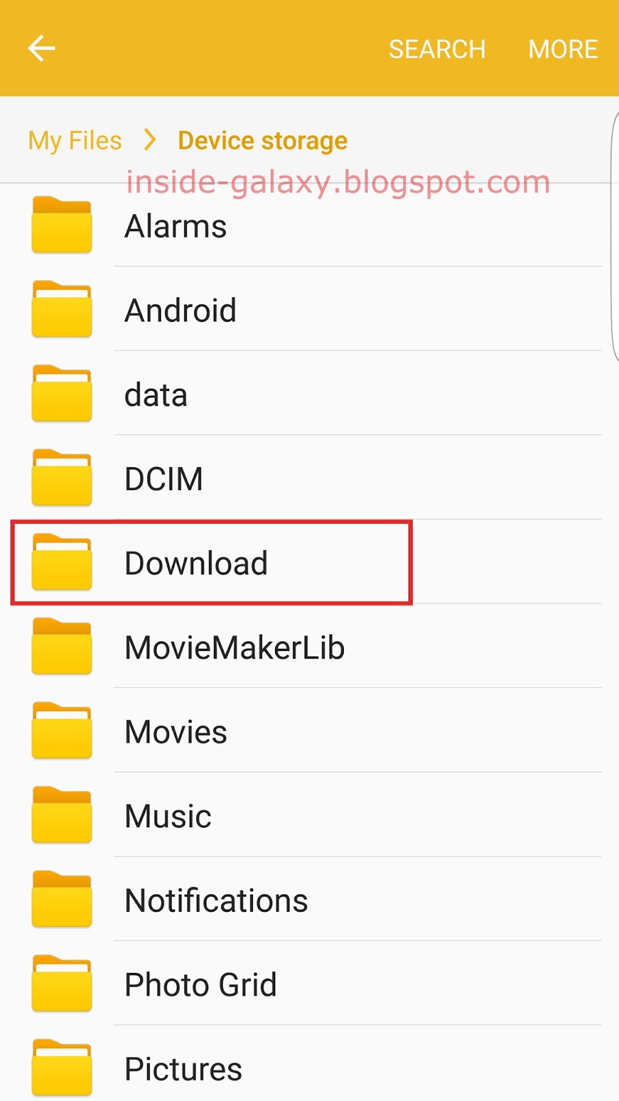 Inside Galaxy: My Files app
