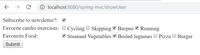 Spring MVC Checkbox And Checkboxes Form Tag Example | Tech Tutorials Spring MVC Checkbox And Checkboxes Form Tag Example | Tech Tutorials